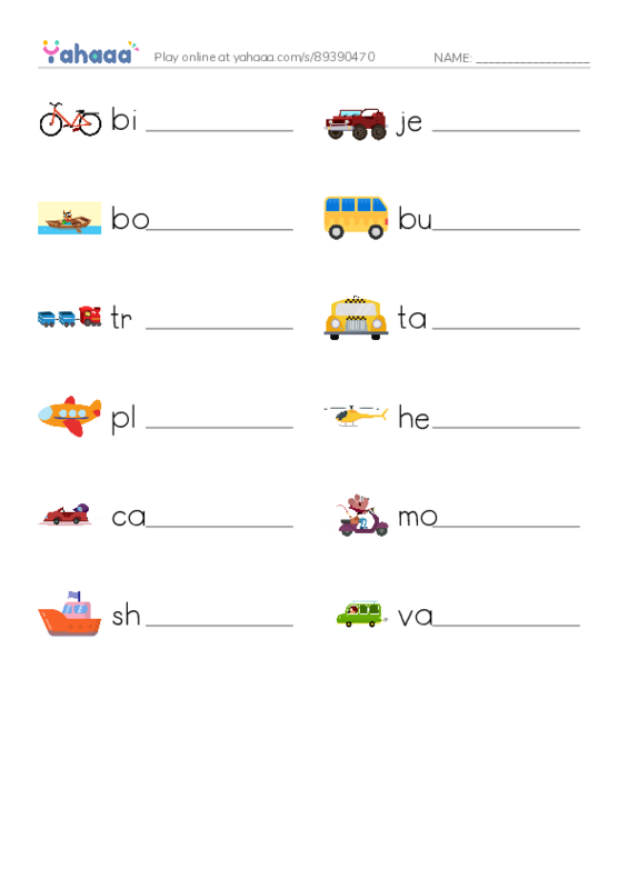 How do you go home? - worksheets PDF Download | Yahaaa!
