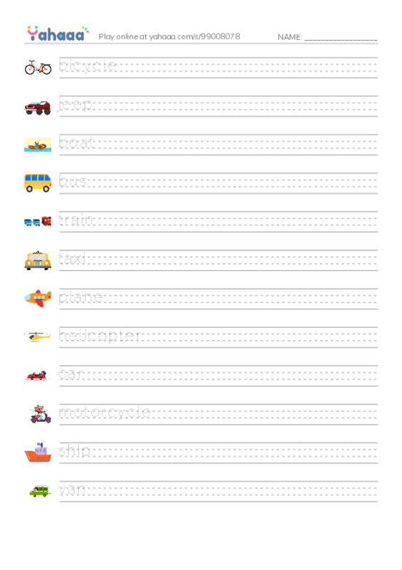 How do you go home? - worksheets PDF Download | Yahaaa!