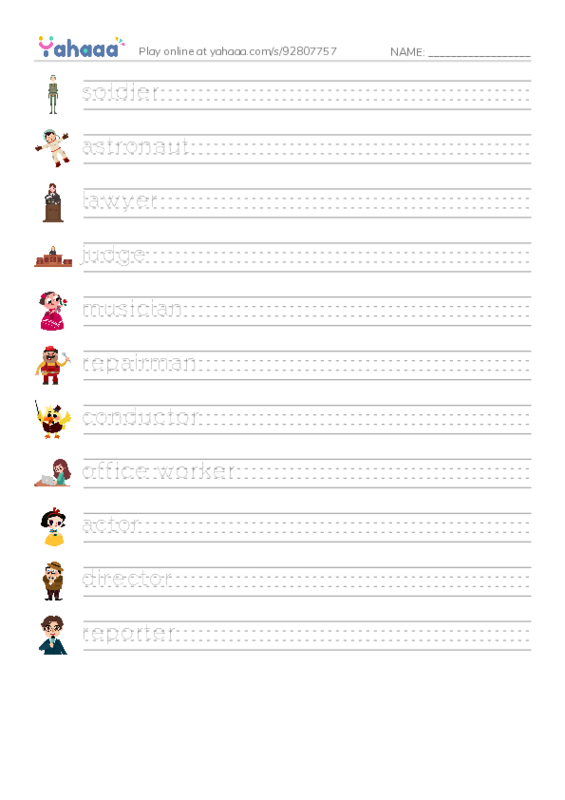 My Dream Job - worksheets PDF Download | Yahaaa!