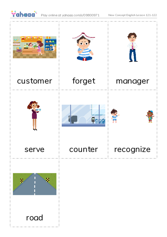 New Concept English Lesson 121-122 - worksheets PDF Download | Yahaaa!